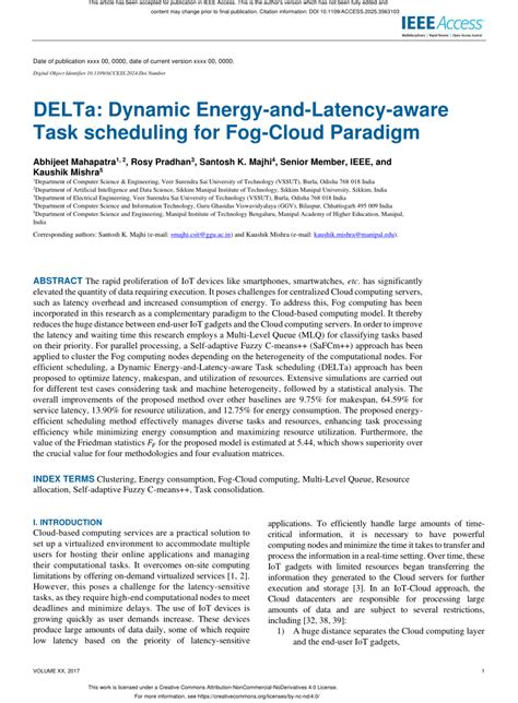 pdf delta dynamic energy and latency aware task scheduling for fog