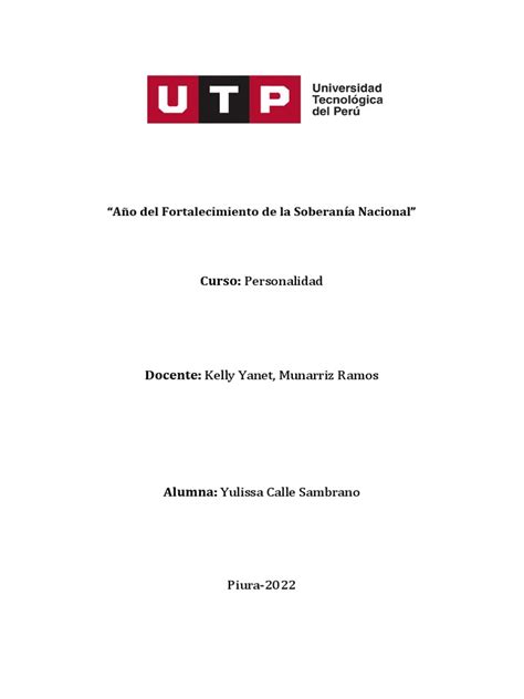 Informe Psicológico 1 Duber Ramos Pdf