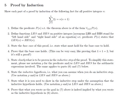 Solved Proof By Induction Show Each Part Of A Proof By Chegg