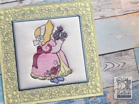 Sunbonnet Sue Quilt Block 1 Fits A 5x5 6x6 7x7 8x8 And 10x10