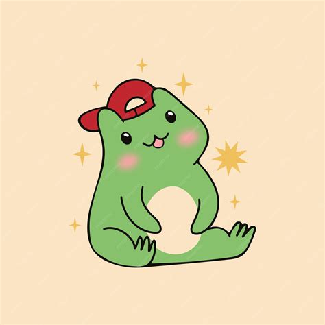 Premium Vector Cute Frog Wearing A Hat Illustration