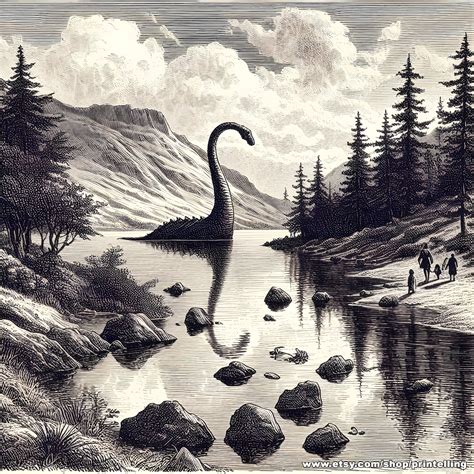 Loch Ness Monster Wall Art Canvas Print Beautifully Creepy Art