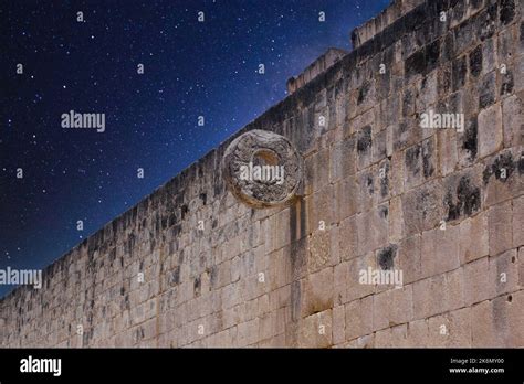 Detail Of Hoop Ring At Ball Game Court Gran Juego De Pelota Of Chichen Itza Archaeological Site