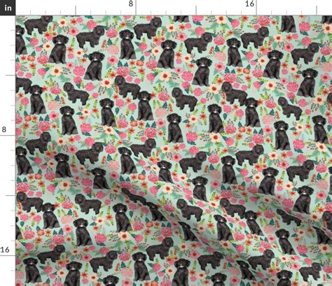 Cockapoo Floral Fabric Black Cockapoo Fabric Spoonflower