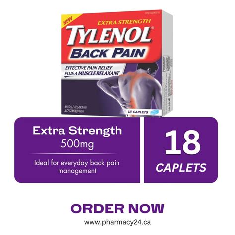 Tylenol Back Pain Extra Strength Caplets Pharmacy 24
