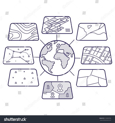 Vector Illustration Gis Spatial Data Layers Stock Vector Royalty Free
