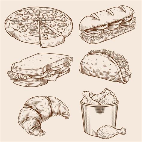Food Line Drawing Vector Art Icons And Graphics For Free Download