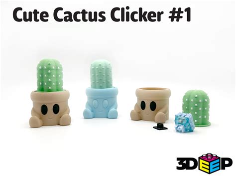 Cute Cactus Succulent Keyboard Clicker No Supports By 3deepdesigns
