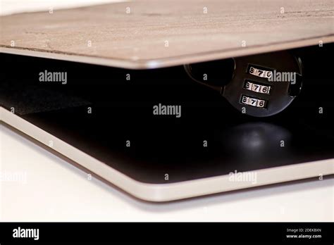 Access To A Personal Computer Protected By A Padlock With A Code Identity Verification And Data