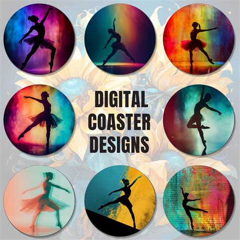 8 Ballet Dancer Coaster Sublimation Design Png Car Coaster Designs