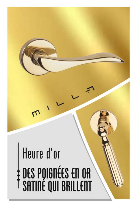 Heure Dor Des Poignées En Or Satiné Qui Brillent Bouton De Porte Poignées De Porte L Heure