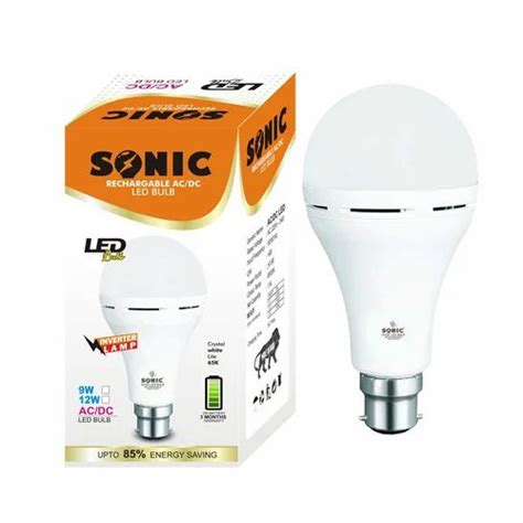 Nippo 12w Round Rechargeable Led Bulb Cool White Upto 35 Hrs Backup