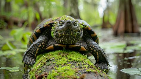 Free Moss Covered Turtle Outdoors Image Turtle Moss Wetland