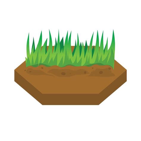 Isometric Grass Patch On Round Soil 70125639 Vector Art At Vecteezy