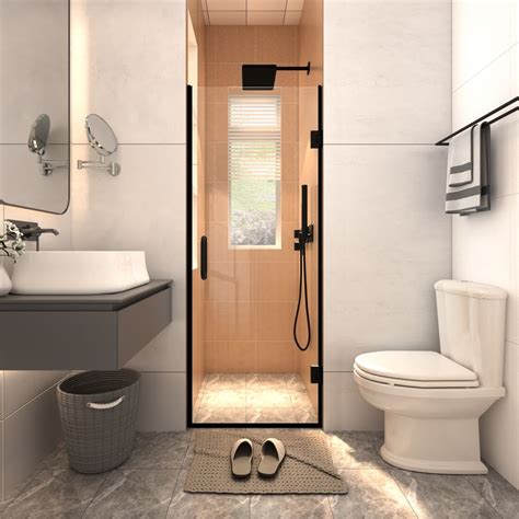 Classy Shower Door 28inw X 72inh Semi Frameless Hinged Shower Doors