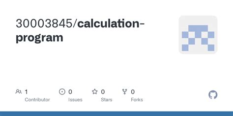 Github 30003845calculation Program