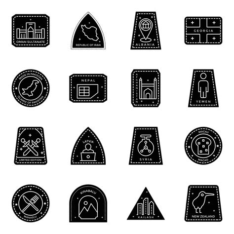 Variety Of Solid Imprints And Stamps Icons 16112961 Vector Art At Vecteezy
