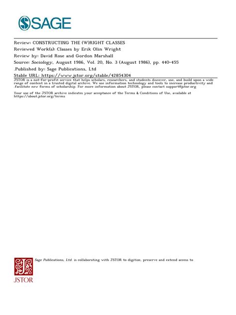 Constructing Wright Classes 1986 Pdf Exploitation Of Labour Marxism