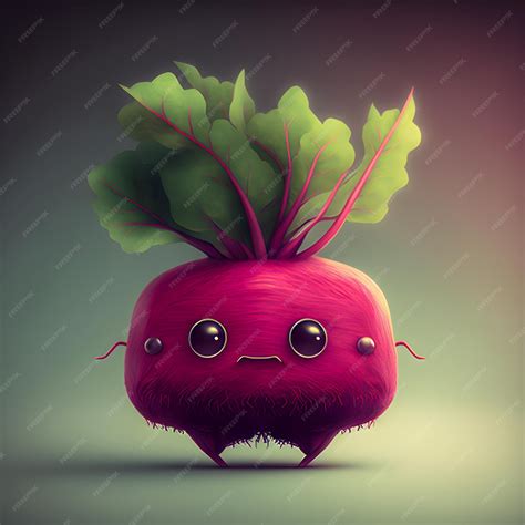 Premium Photo Funny Kawaii Beetroot Illustration