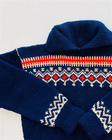 Vintage Norwegian Sweater Stunning Hand Knit Complex Nordic