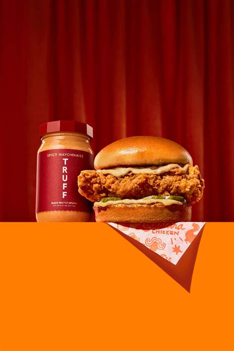 Today Spicy Truff Chicken Sandwich Is Now Available At All Participating Popeyes Louisiana
