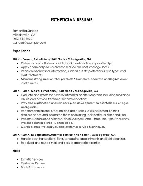 20 Perfect Esthetician Resume Examples Free Templates
