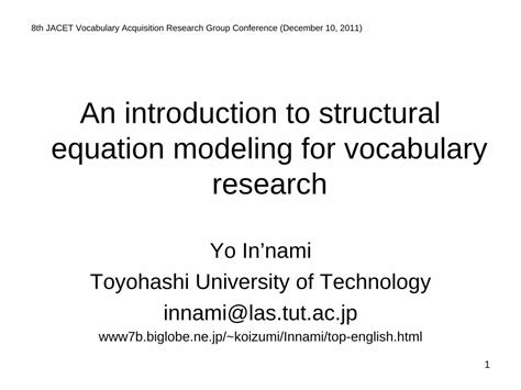 Pdf An Introduction To Structural Equation Modeling For Jlta2016