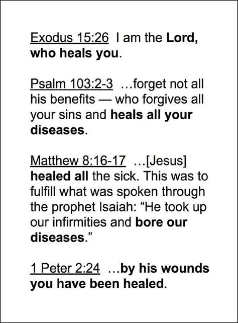 Printable Scriptures On Healing