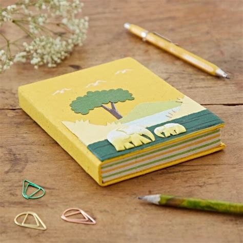 Medium Colourful Elephant Dung Notebook Paper High