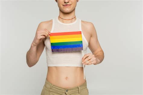 Partial View Of Young Pangender Model Stock Image Image Of Pride Fashion 274387753