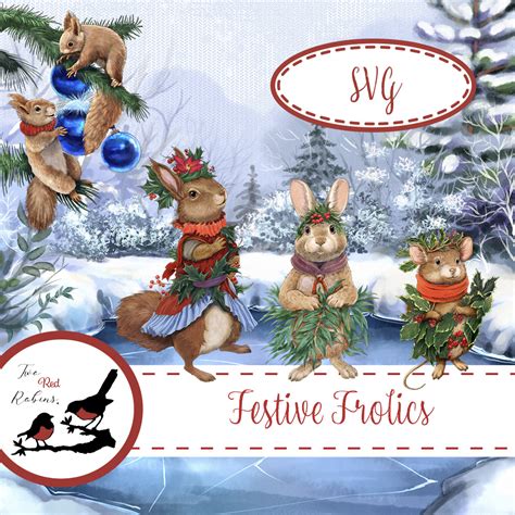 Two Red Robins Festive Frolics Svg Download Highlight Crafts