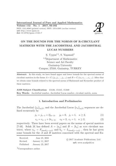 Pdf Some Bounds For The Norms Of Circulant Matrices With The K