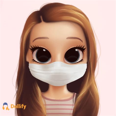 Dollify Girl W Mask Girls Cartoon Art Cute Cartoon Girl Girl Cartoon
