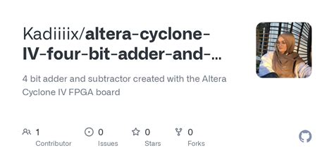 Github Kadiiiixaltera Cyclone Iv Four Bit Adder And Subtractor 4