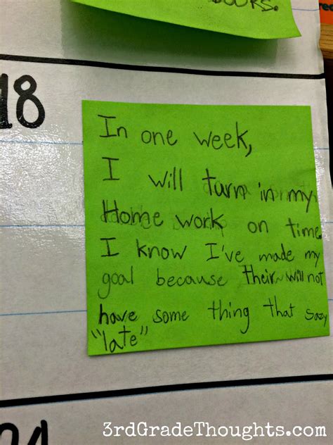 Working On Weekly Class Smart Goals 3rd Grade Thoughts