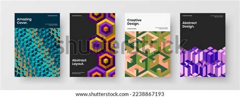 Multicolored Geometric Pattern Flyer Template Collection Stock Vector Royalty Free 2238867193