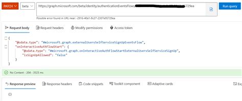 Error Disabling Sign Up Option In Entra External Id User Flow
