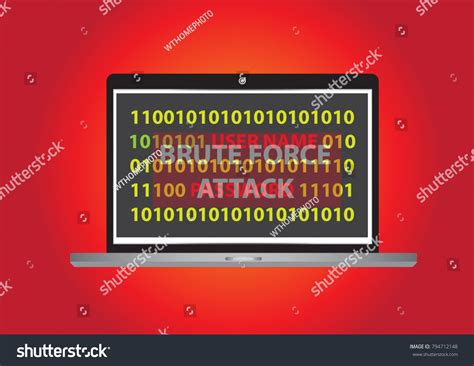 Brute Force Attack Hacker Concept Design Stock Vector Royalty Free