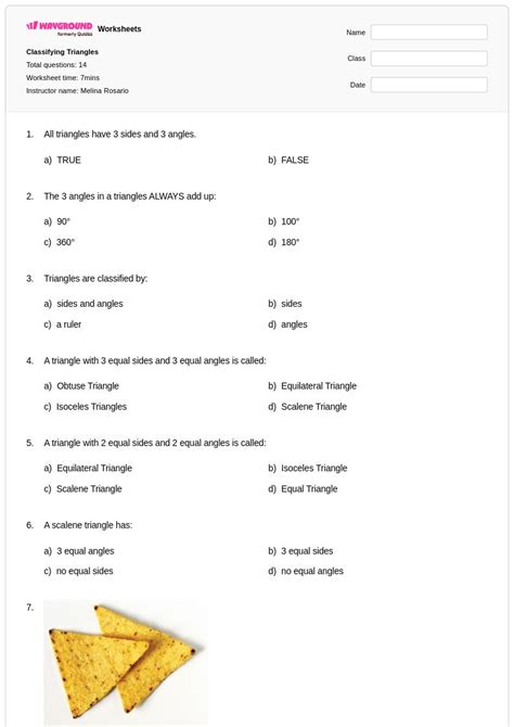 50 Classifying Triangles Worksheets For Class 4 On Wayground Free