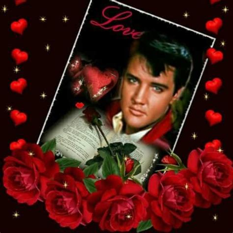 Elvis Presley With Roses And Hearts