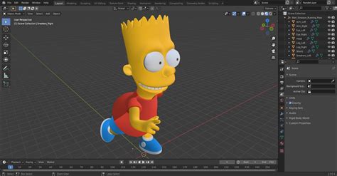 Bart Simpson Running Pose 3d Model 49 3ds Blend C4d Fbx Max Ma