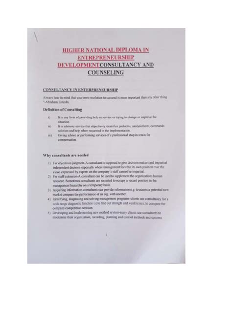 Business Management Consultancy Notes Pdf