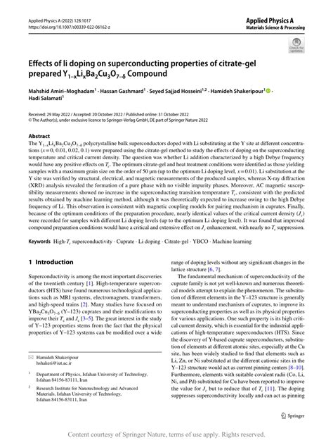 Effects Of Li Doping On Superconducting Properties Of Citrate Gel Prepared Y1xlixba2cu3o7δ