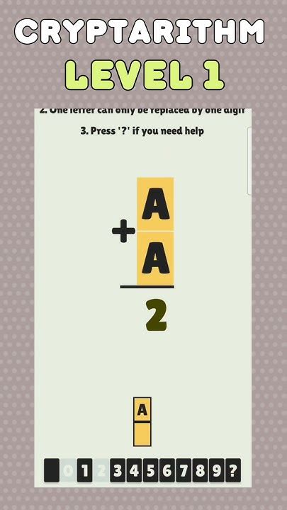 Cryptarithm Math Android App Level 1 Youtube