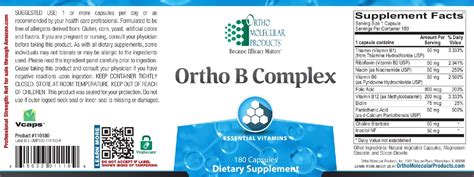 Ortho Molecular Products Ortho B Complex Suppco
