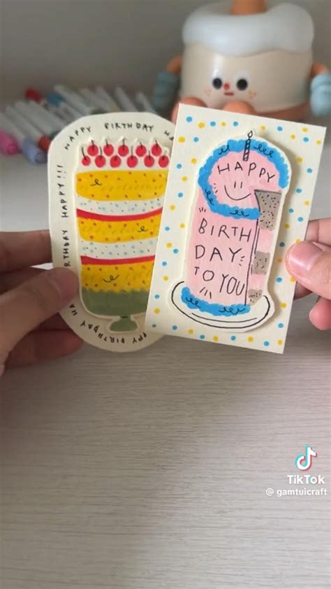 Diy Birthday Card Cute Birthday Card Paper Crafts Aesthetic Birthday