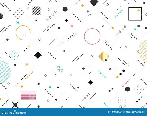 Abstract Geometric Shapes Funky Stile Of Colorful Modern Pattern Background You Can Use For