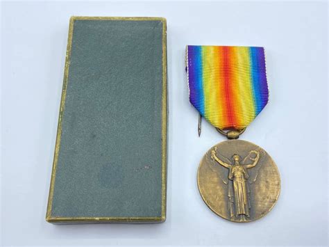 Ww1 French 1914 1918 Inter Allied Victory Medal And Original Box