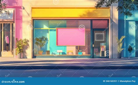Colorful Storefront With Vibrant Hues And Modern Design Featuring A
