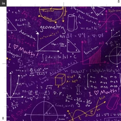 Math Fabric Math Lessons Purple By Robyriker Math Etsy